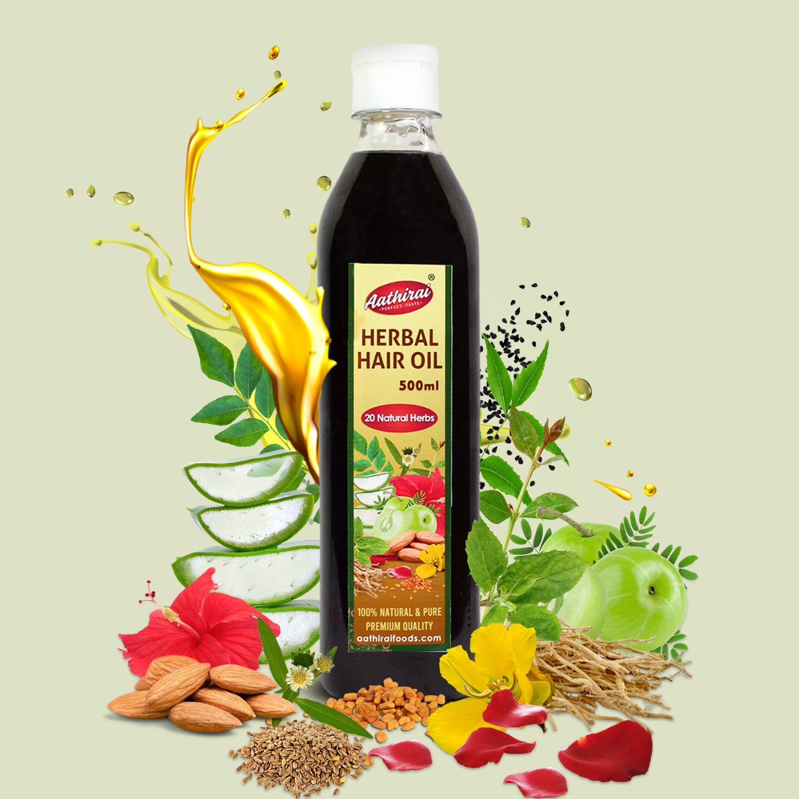 Herbal Hair Oil | Cold-Pressed | Order Online - 500 ML – Aathirai Foods ...