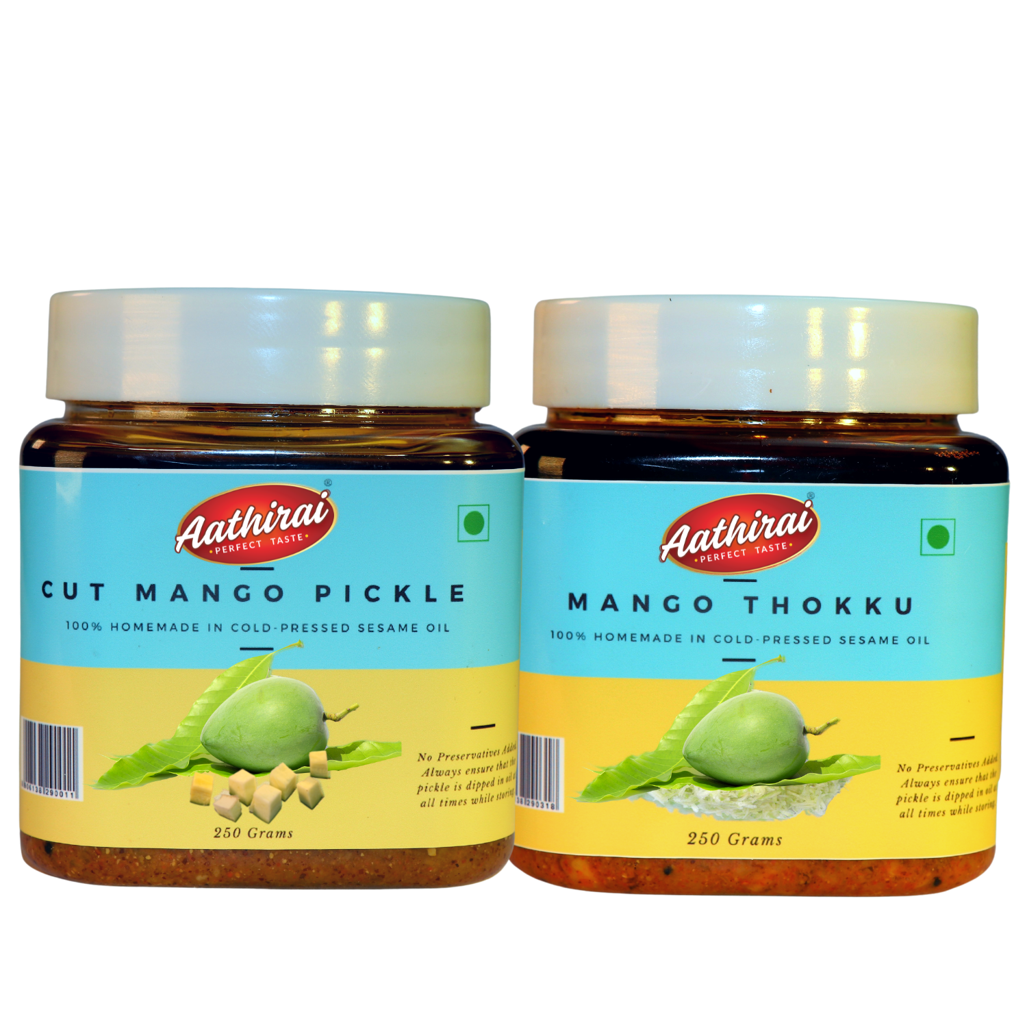 Aathirai Best Seller Mango Pickle Combo Pack 2 | Cut Mango Pickle + Ma ...